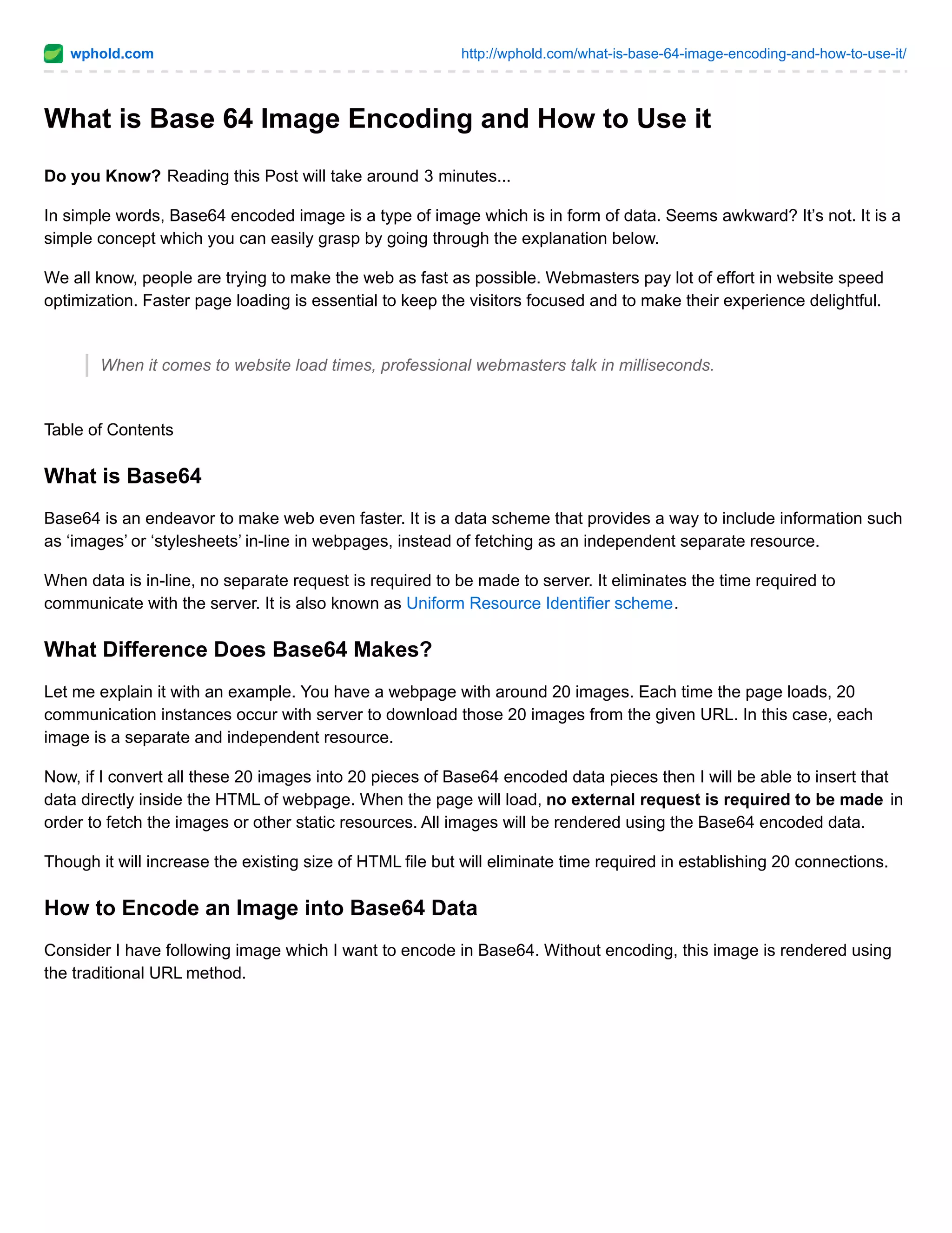 What is base 64 image encoding and how to use it | PDF