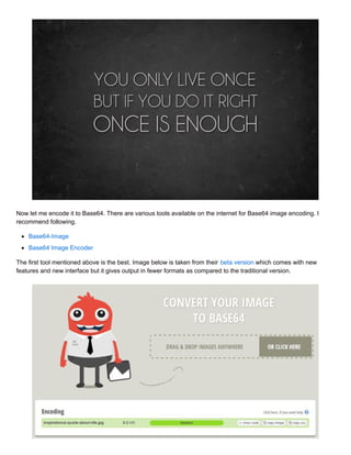 What is base 64 image encoding and how to use it | PDF