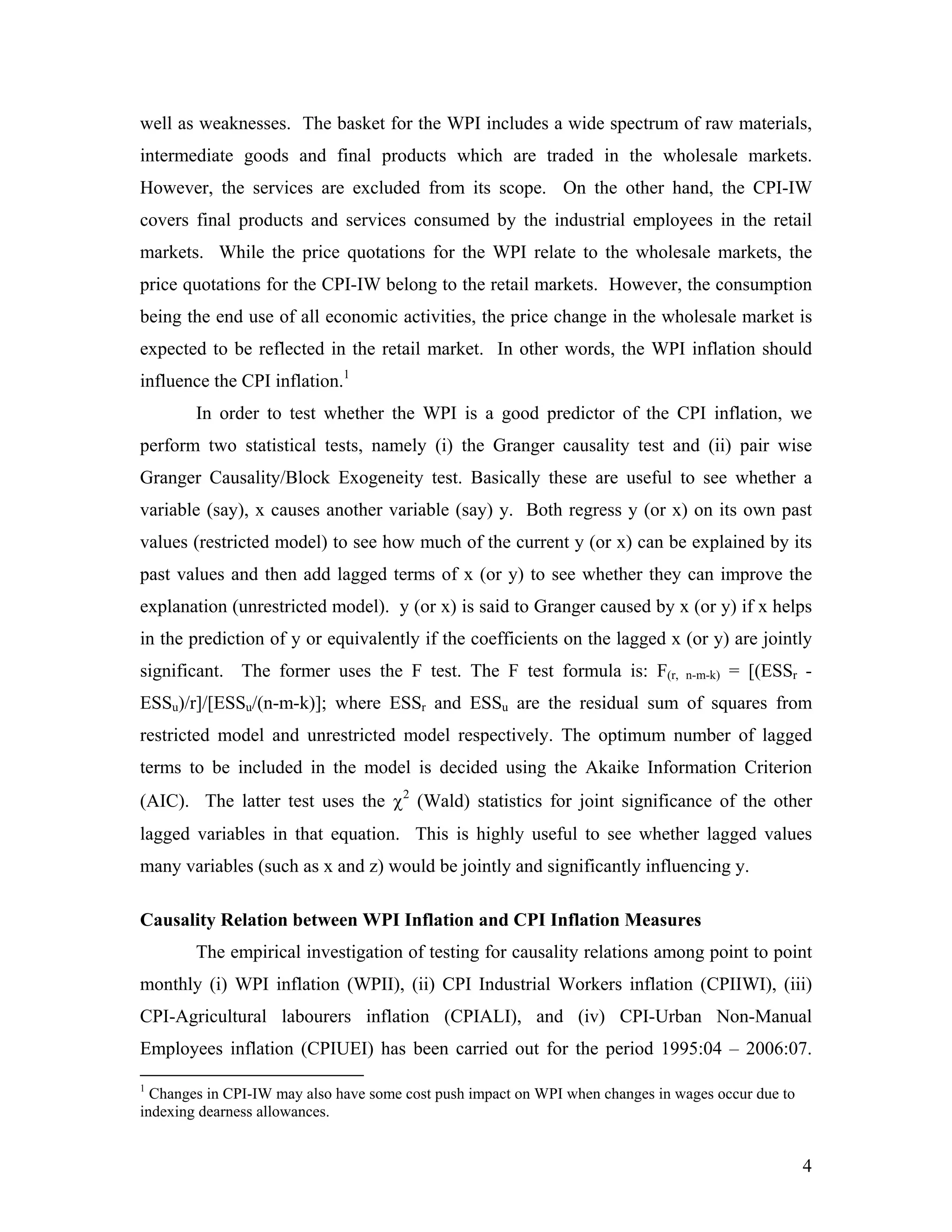 Wpi Inflation And Cpi Inflation | PDF