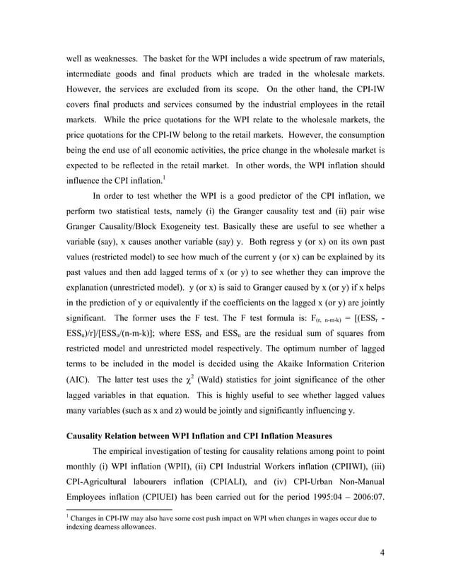 Wpi Inflation And Cpi Inflation | PDF