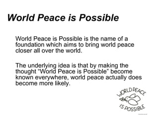 World Peace Is Possible | PPT