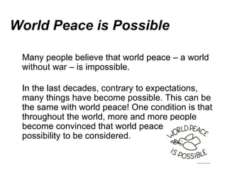 World Peace Is Possible | PPT