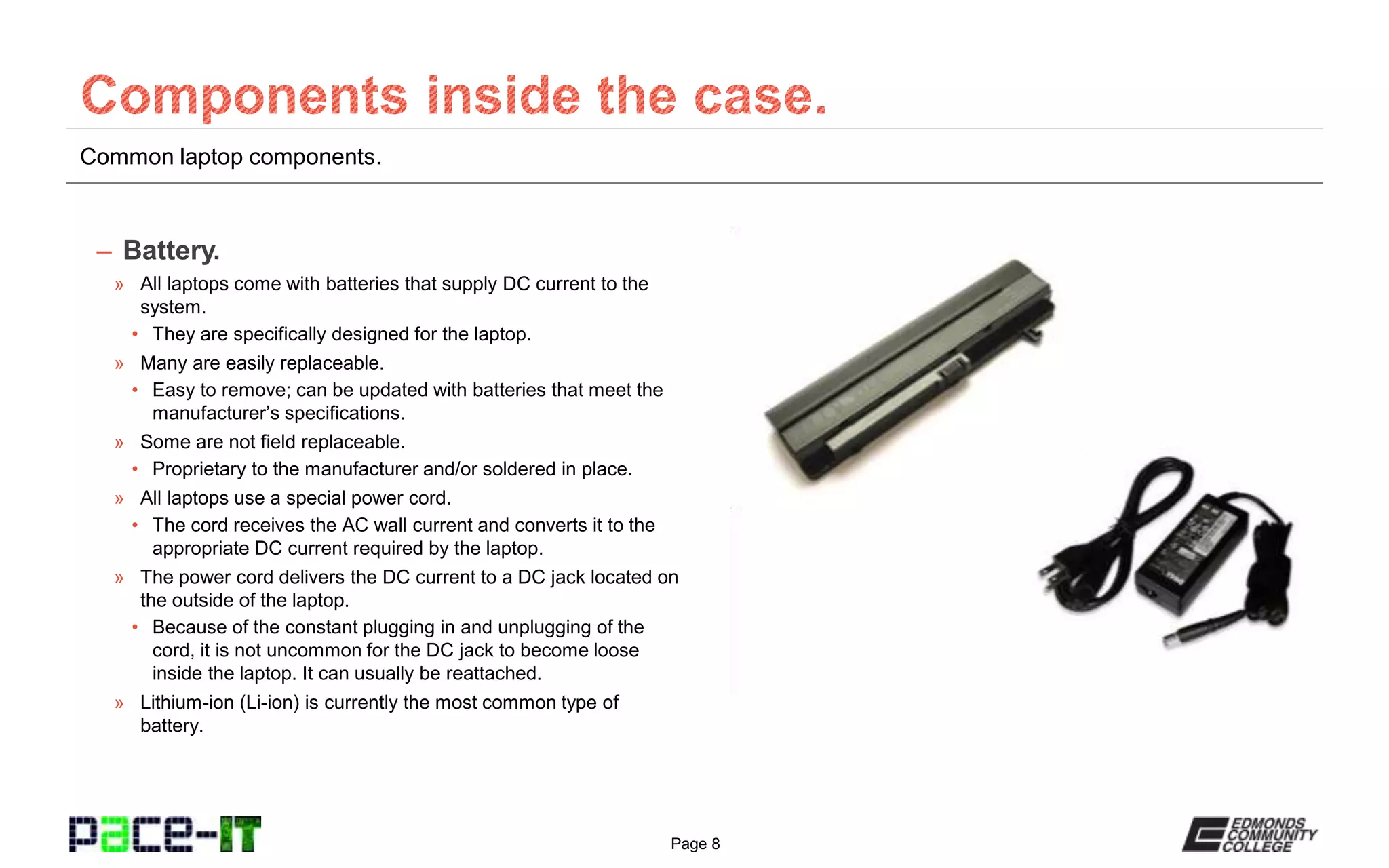 Pace IT - Common Laptop Components | PPTX