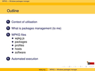 Wpkg - Windows Packages manager | PPT