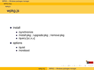 Wpkg - Windows Packages manager | PPT