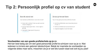 WPL1 een cv schrijven als student.pptx | Resume Writing and Advice ...