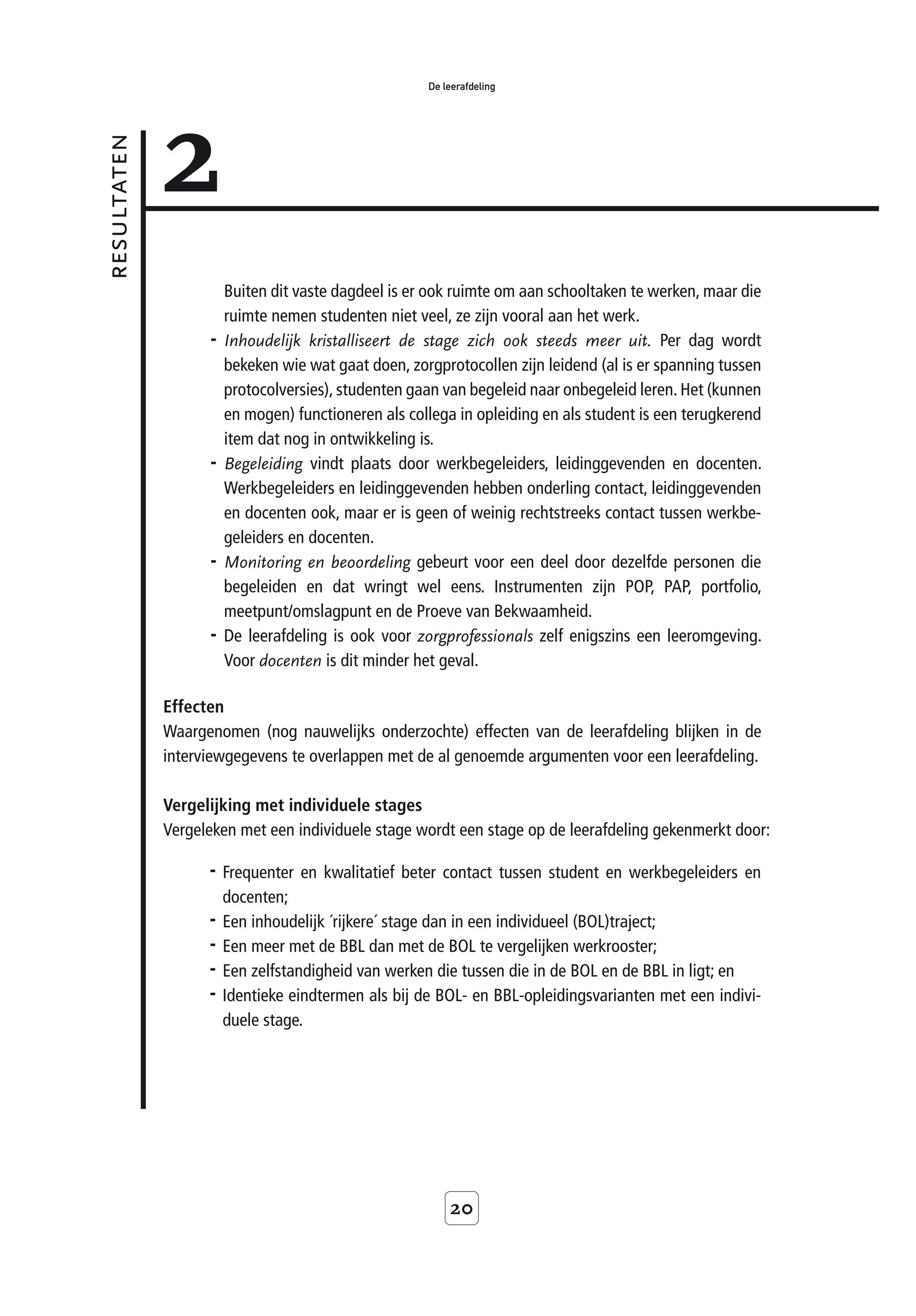 De leerafdeling: een specifieke vorm van werkplekleren | PDF
