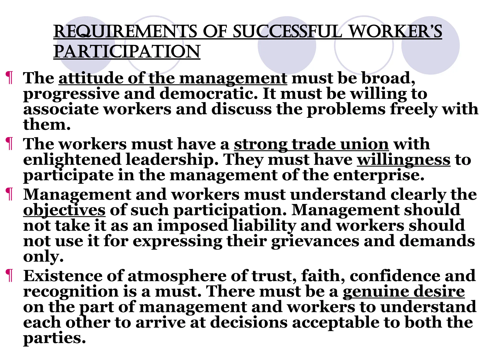 WORKERS PARTICIPATION IN MANAGEMENT ANS EMPOWERMENT | PPT