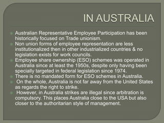 Workers participation management in abroad- Remya nair | PPTX