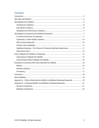 Why Migrate from MySQL to Cassandra | PDF | Databases | Computer Software and Applications