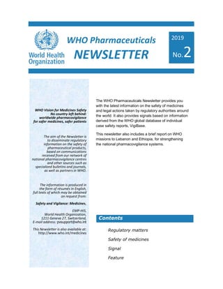 WHO Pharmaceuticals NEWSLETTER | PDF