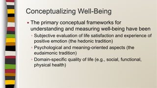 Multidimensional Well-Being Assessment (WPPA 2018) - Harrell | PPT