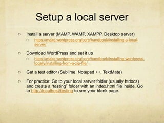 Writing your own WordPress themes and plugins | PPT