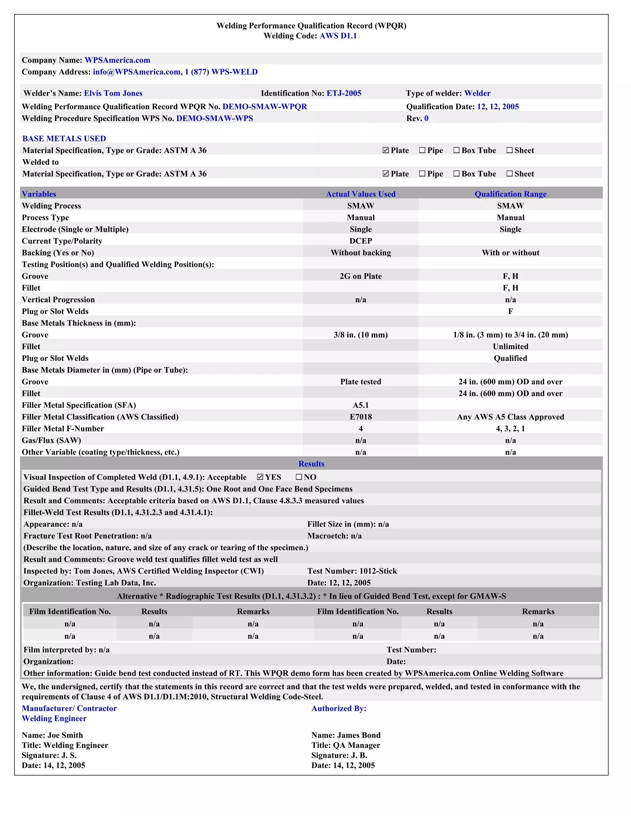 Wpqr wps america | PDF