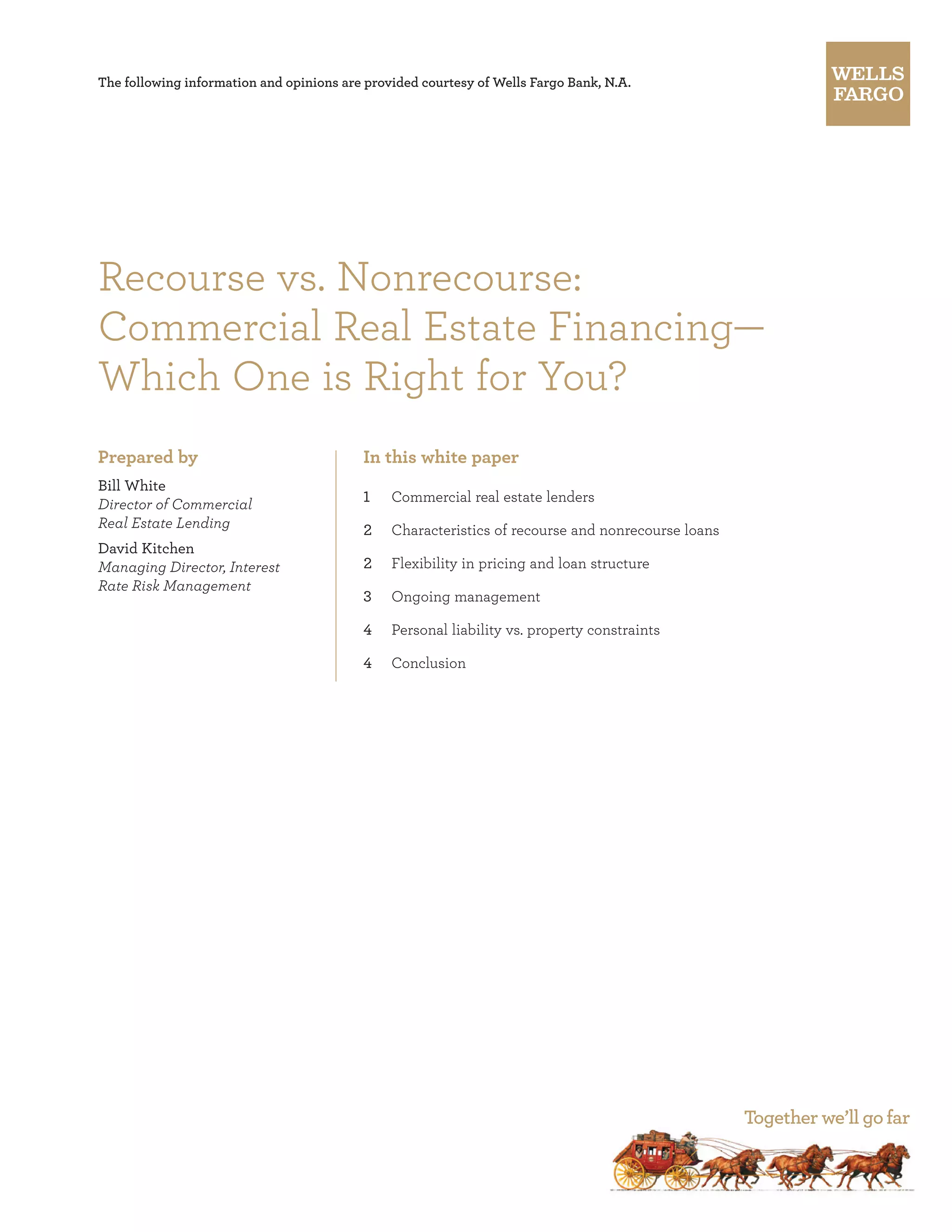 RECOURSE VS NON RECOURSE FOR COMMERCIAL REAL ESTATE FINANCING | PDF