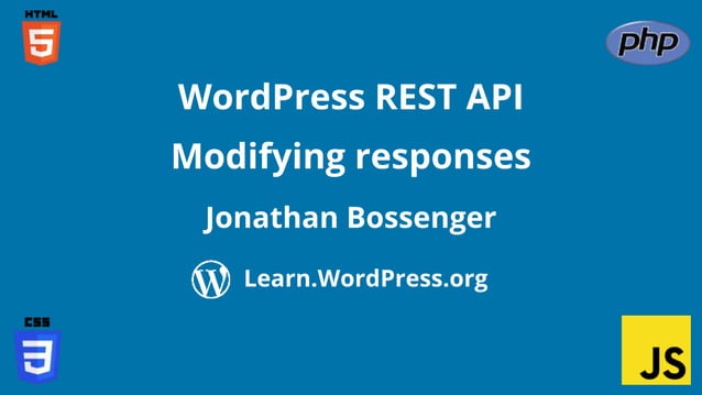 WP REST API - modifying responses | PPT WP REST API - modifying responses | PPT