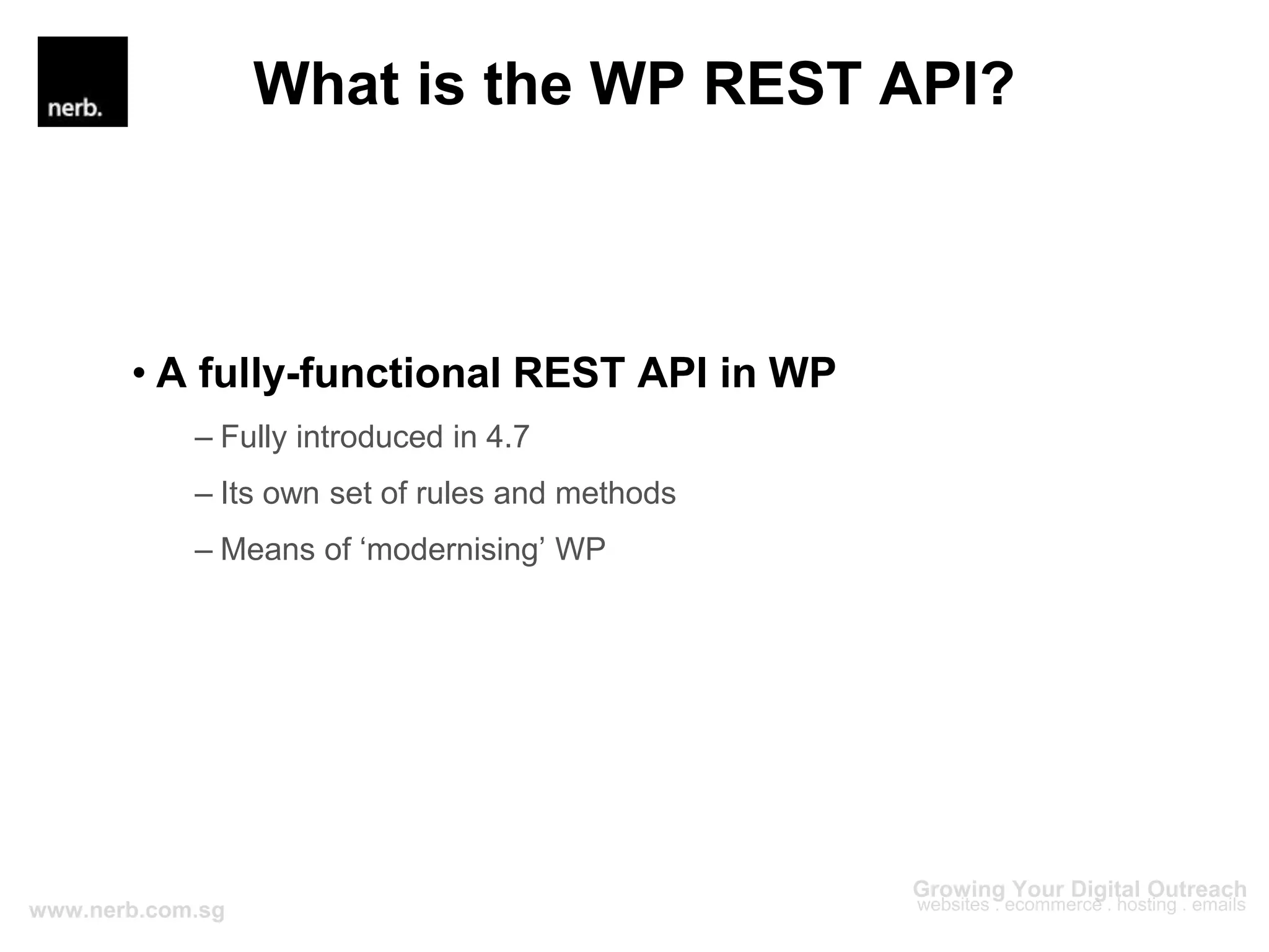 An Introduction To The Wp Rest Api Ppt