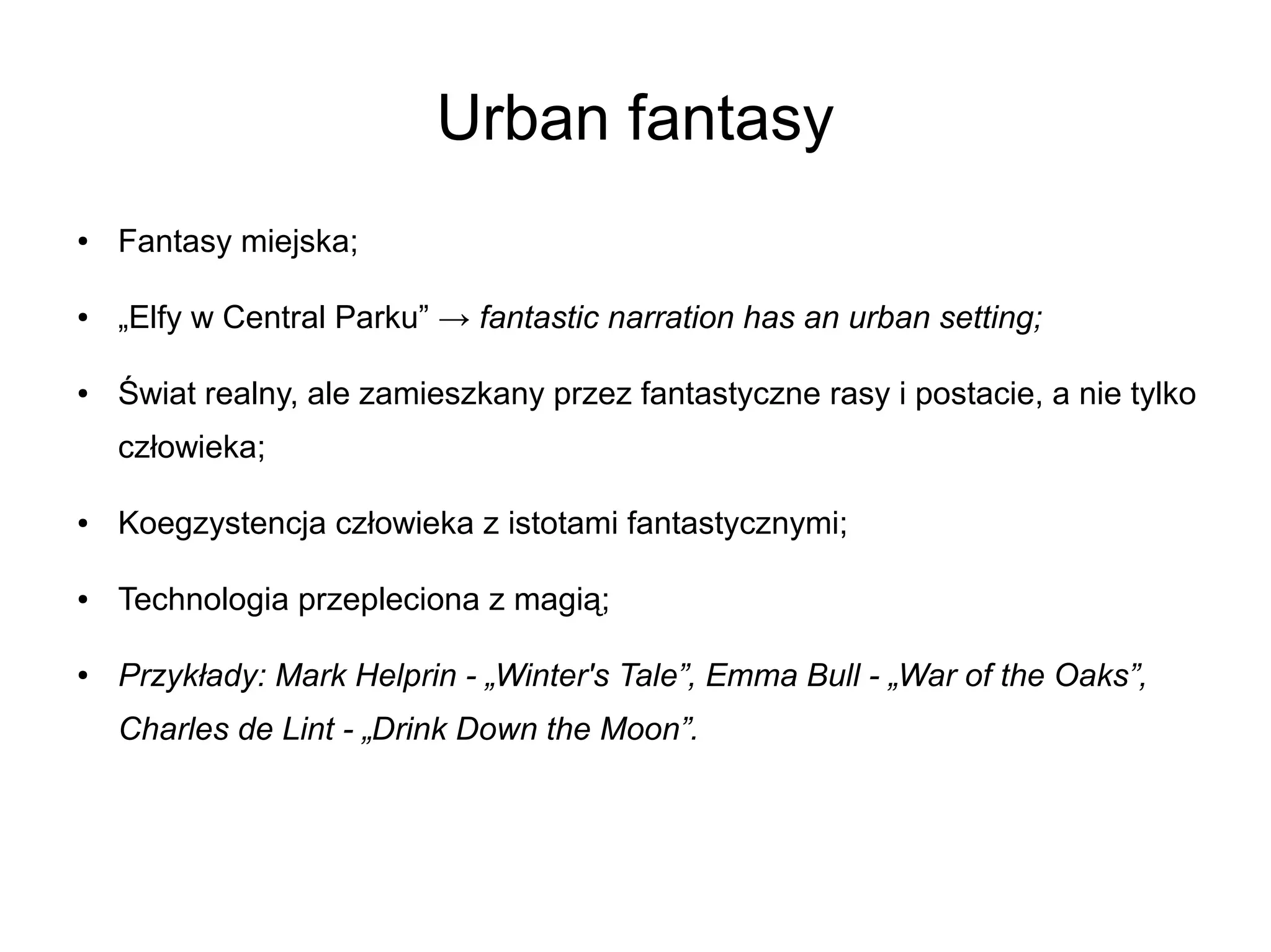 Wprowadzenie do fantasy | ODP | Fantasy | Genres