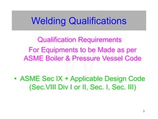 Presentation Asme Sec-Ix Wps PQR PDF Welding Construction, 58% OFF