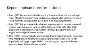Spiritualitas dan Kepemimpinan Transformasional | PPTX