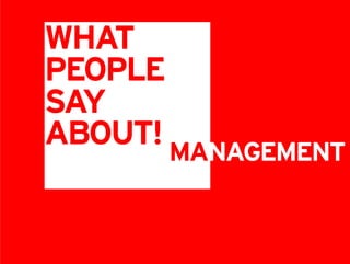 What people say about Management... | PDF