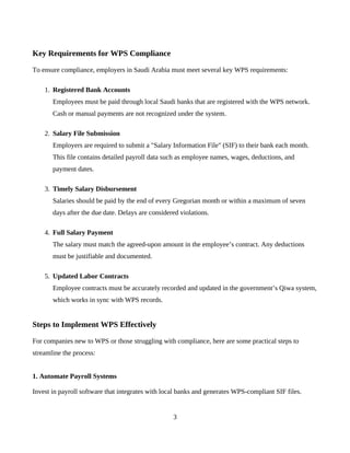 How the WPS System Impacts Payroll in Saudi Arabia | PDF