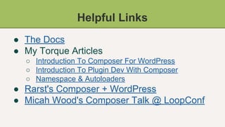 WPSessions Composer for WordPress Plugin Development | PPT