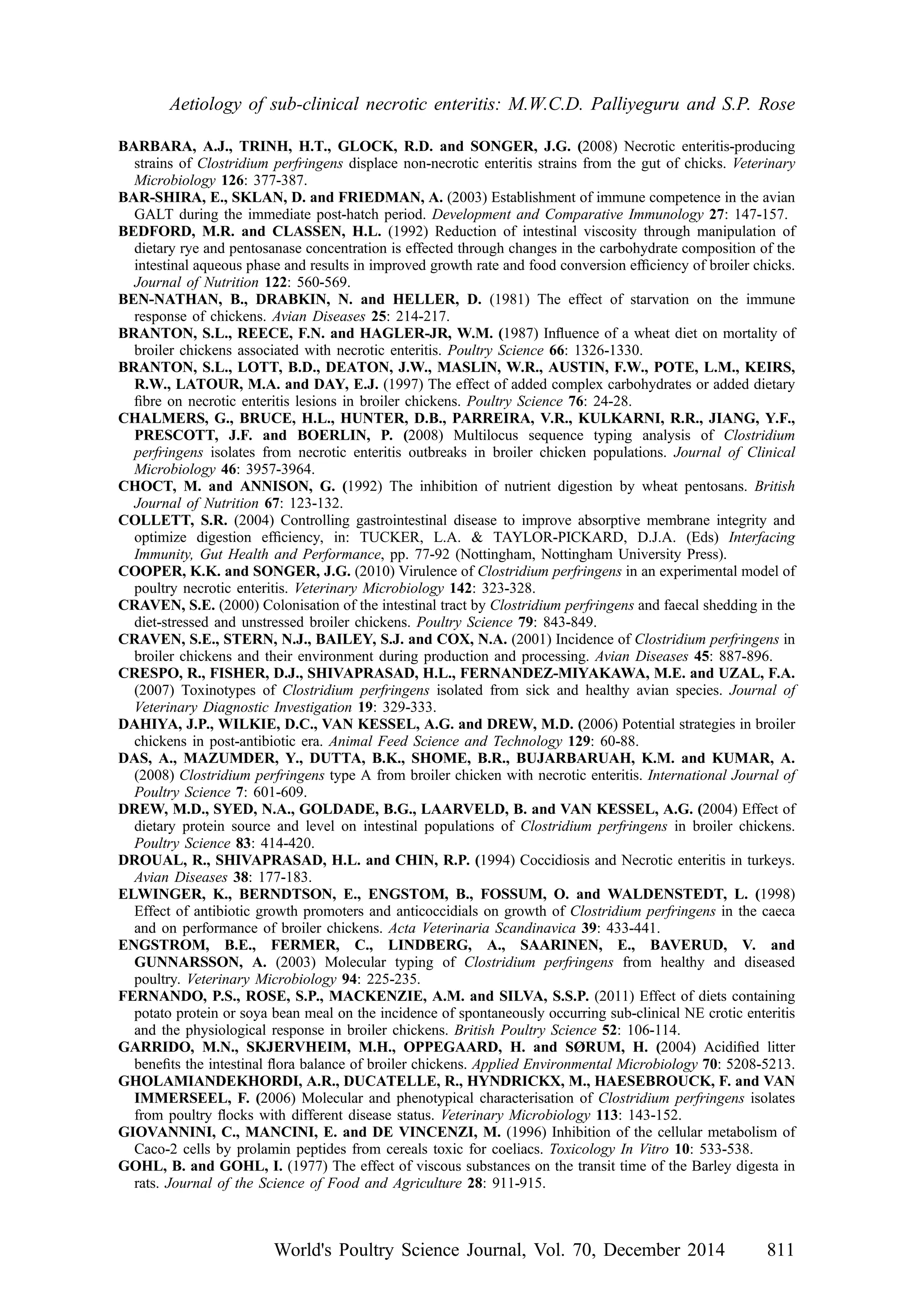 Sub-clinical necrotic enteritis: its aetiology and predisposing factors ...