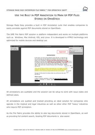SME Providing an Enterprise File Fabric™ for OpenStack Swift | PDF | Data Storage and ...