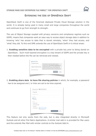 SME Providing an Enterprise File Fabric™ for OpenStack Swift | PDF