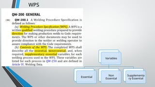 WPS Qualification in accordance with ASME IX | PPTX