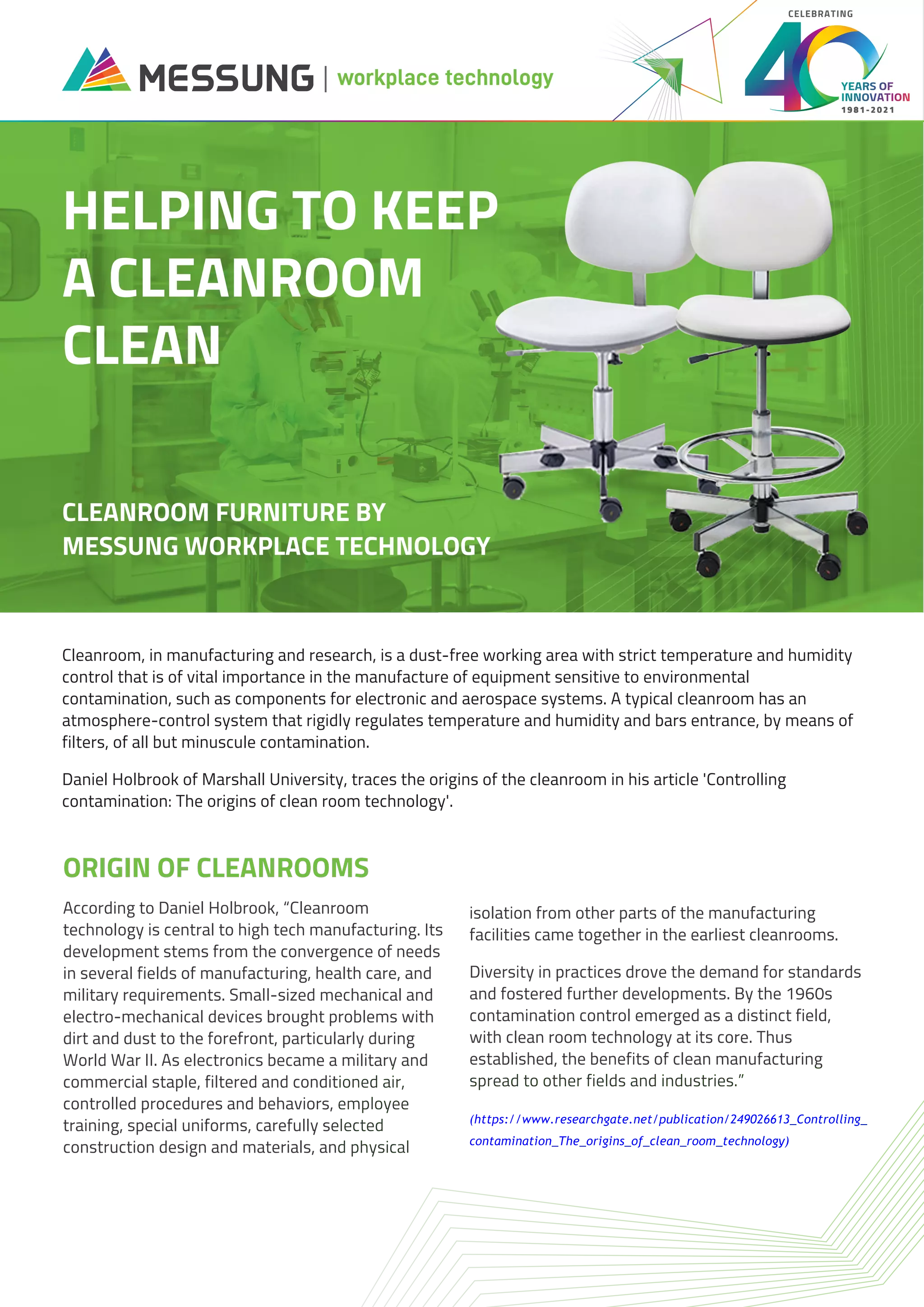HELPING TO KEEP A CLEANROOM CLEAN | PDF