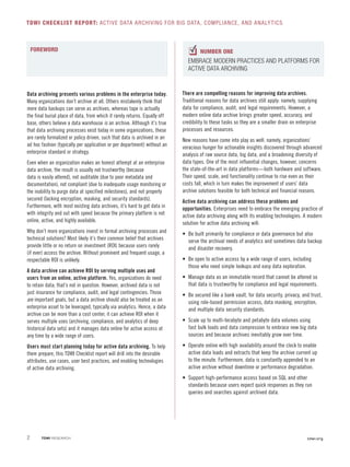 TDWI Checklist Report: Active Data Archiving | PDF