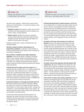 TDWI Checklist Report: Active Data Archiving | PDF