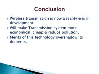 Wireless Power Transmisson | PPTX | Computer Networking | Computing