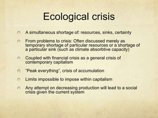 Capitalism and the ecological crisis | PPTX