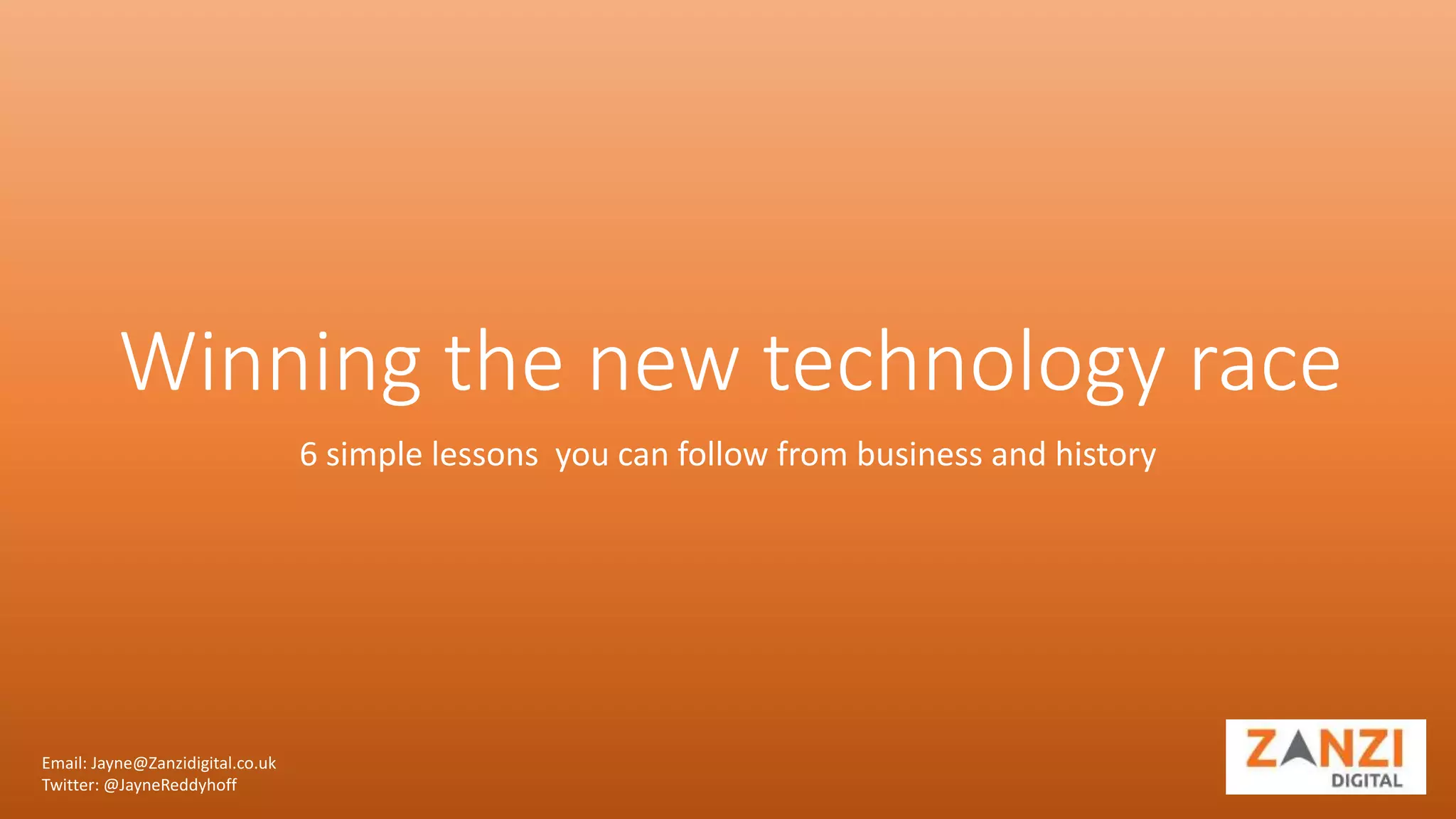 Jayne reddyhoff - Winning the new technology race 6 simple lessons you ...