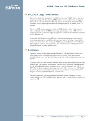 VoLGA: Voice over LTE Via Generic Access | PDF