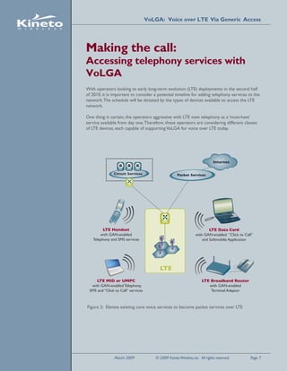 VoLGA: Voice over LTE Via Generic Access | PDF