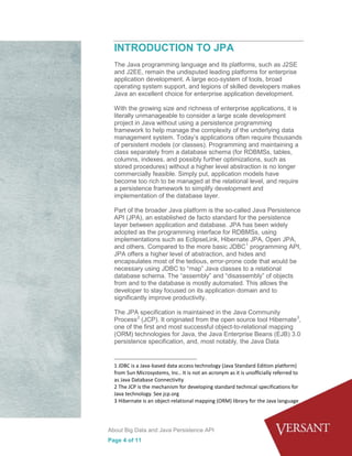 Creating High Performance Big Data Applications with the Java Persistence API | PDF