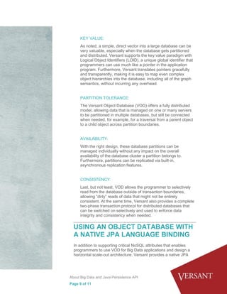 Creating High Performance Big Data Applications with the Java Persistence API | PDF