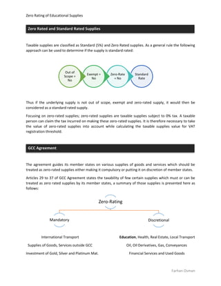 UAE VAT - Zero Rating of Educational Supplies | PDF