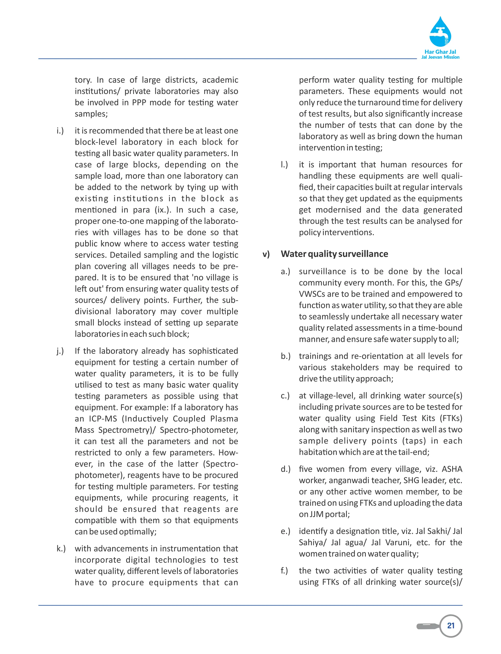 Drinking Water Quality Monitoring & Sur veillance F rame work | PDF