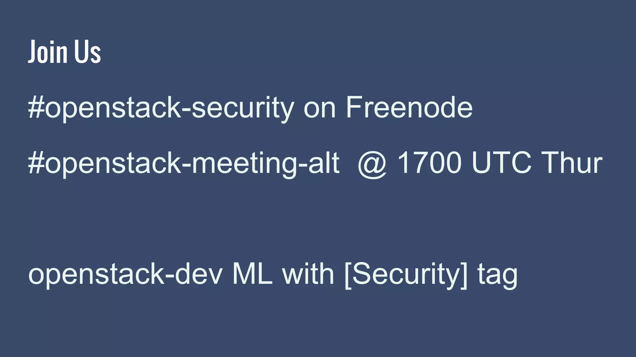 OpenStack Security Project | PPTX | Cloud Computing | Internet