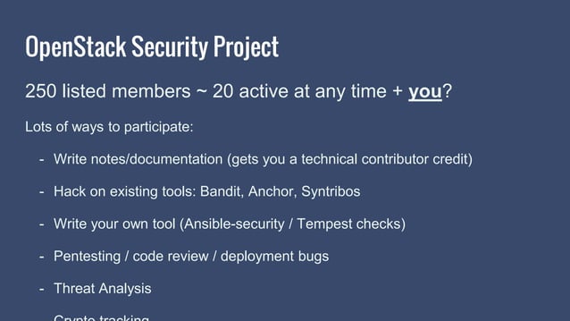 OpenStack Security Project | PPTX | Cloud Computing | Internet