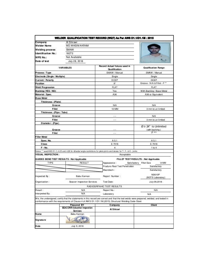 Wqt certificate # 18273