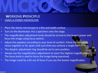 steriomicroscope. Microscopy in forensics pptx | PPTX