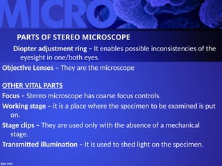 steriomicroscope. Microscopy in forensics pptx | PPTX