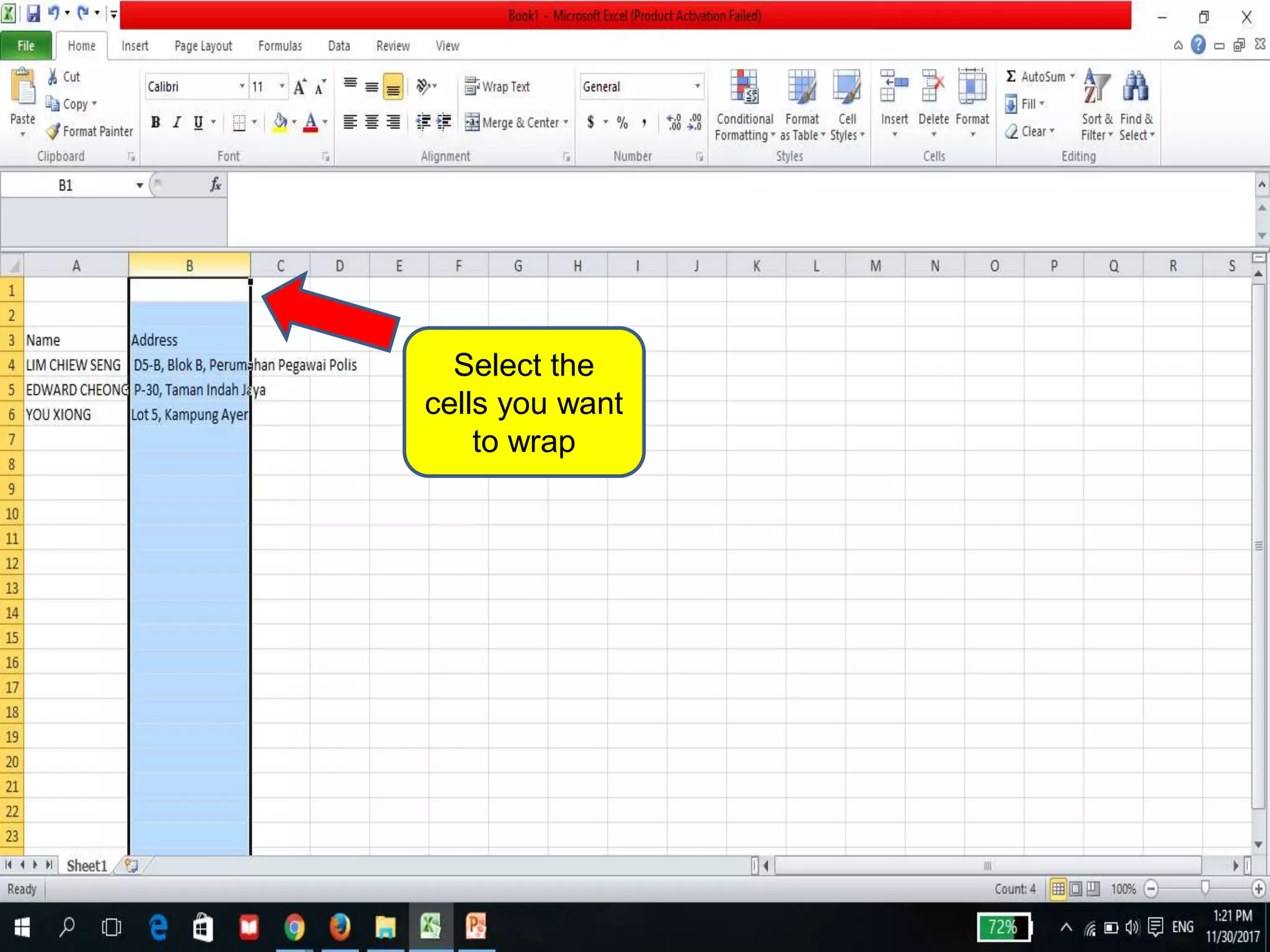 WRAP TEXT FOR EXCEL | PPT