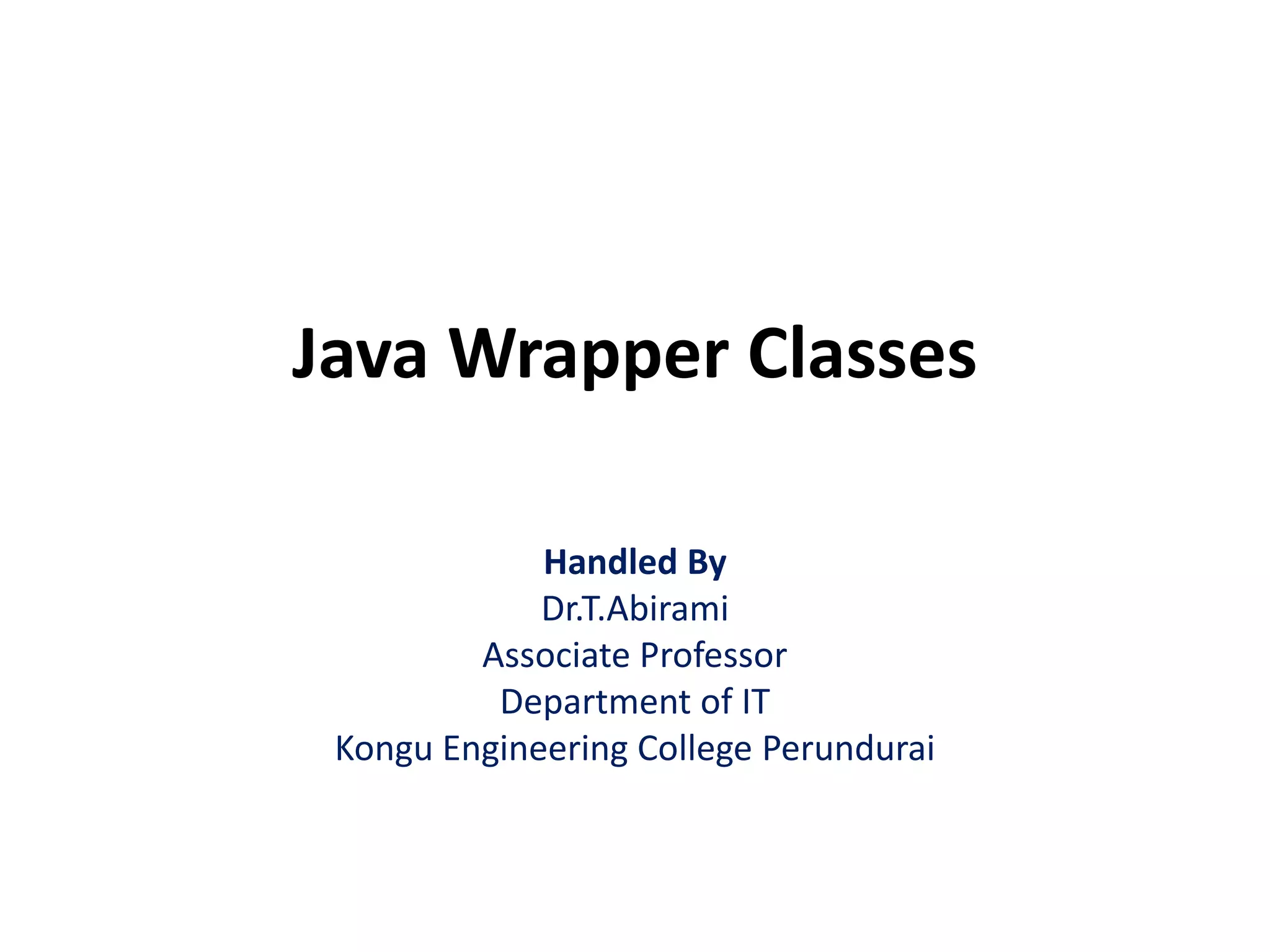 Wrapper classes | PPTX